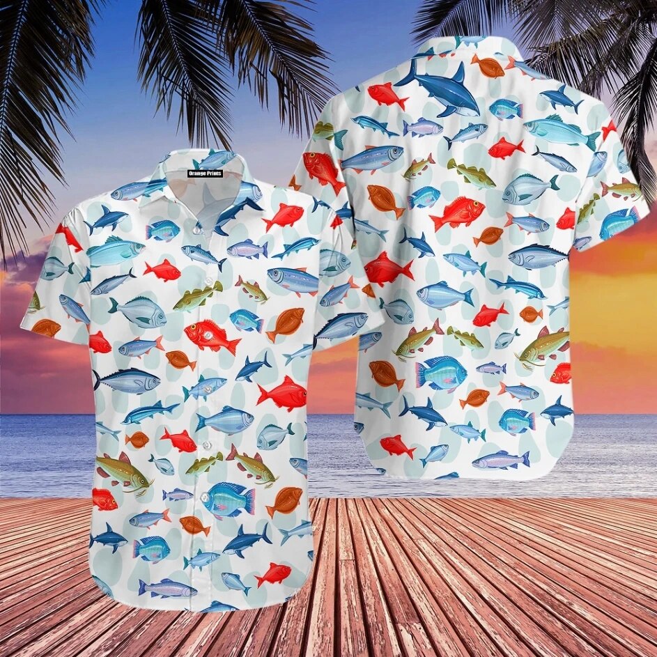 Fish Print Hawaiian Shirt – Guts Fishing Apparel